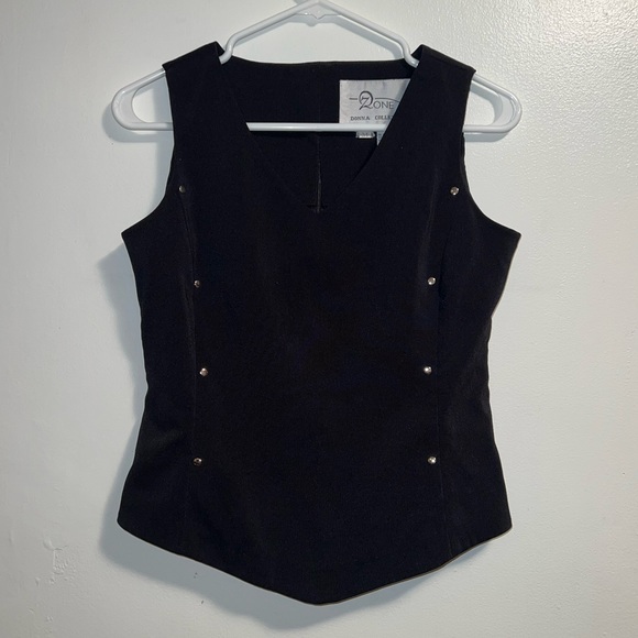 donna collezioni | Tops | Donna Collezioni Black Top With Silver Studs ...